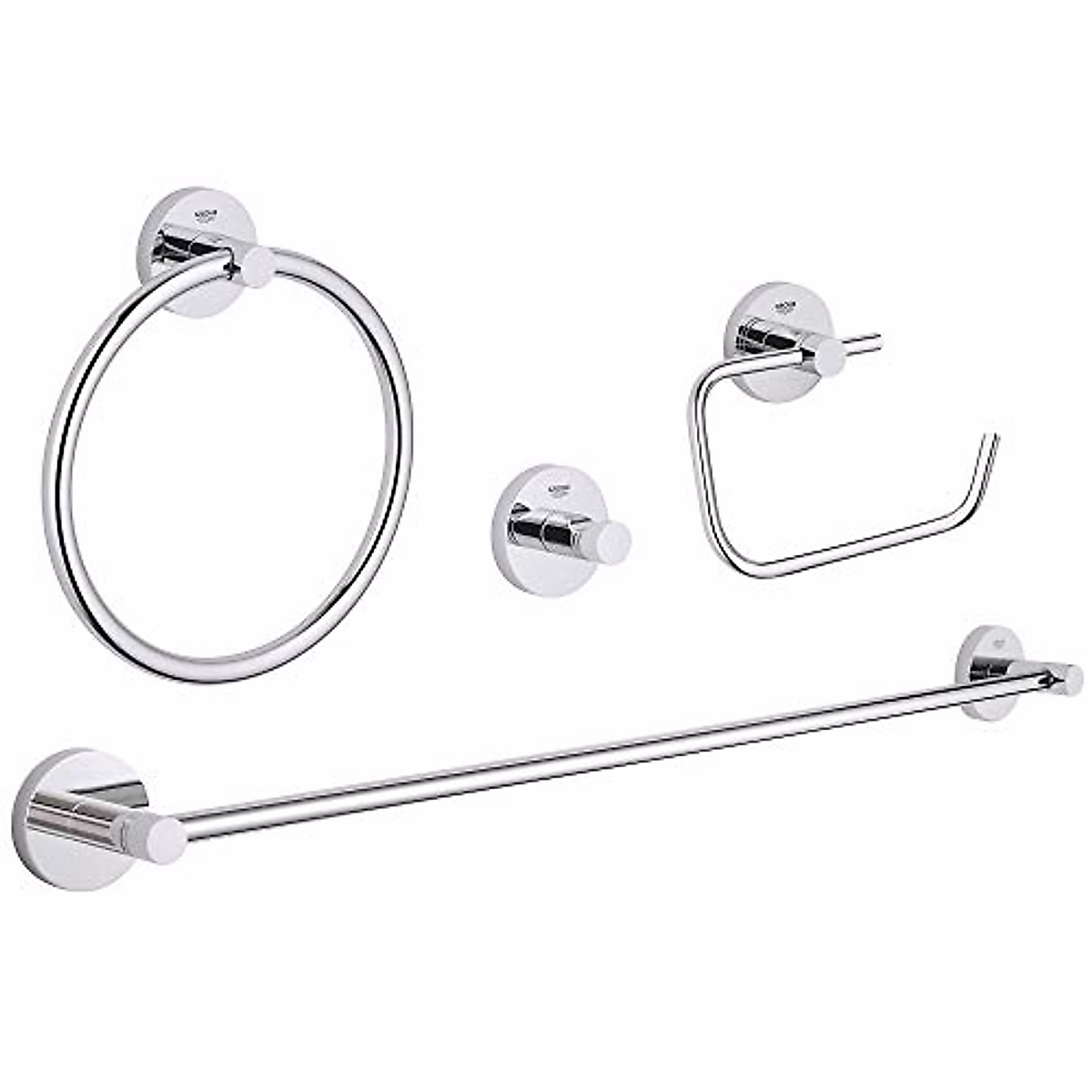 Grohe 40823001 Essentials Metal 27.17-in. 4-in-1 Master Bathroom Accessories Set, Starlight Chrome