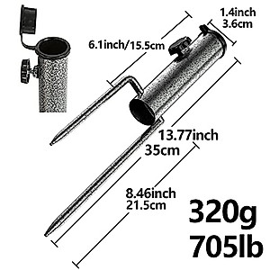 weallbuy Beach Umbrella Sand Anchor, Portable Umbrella Metal Stand with Anchor for Patio/Beach/Parasol/Garden/Fishing, Adjustable Holder Stand for 0.9-1.2 Inch Umbrella (1)