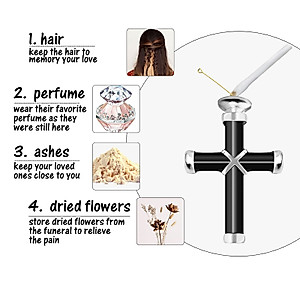 Dletay Cremation Jewelry for Ashes Urn Necklace Memorial Pendant Keepsake Jewelry(Black)