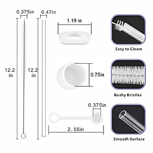 HuLiPaLi Stanley Cup Accessories Set Including 9 Pcs Silicone Spill Proof Stopper,3 Pcs Cute Straw Cover Cap for 9-10 mm Straws, 3Pcs Reusable Straw and 1 Cleaning Brush for Stanley Cup 40oz & 30oz