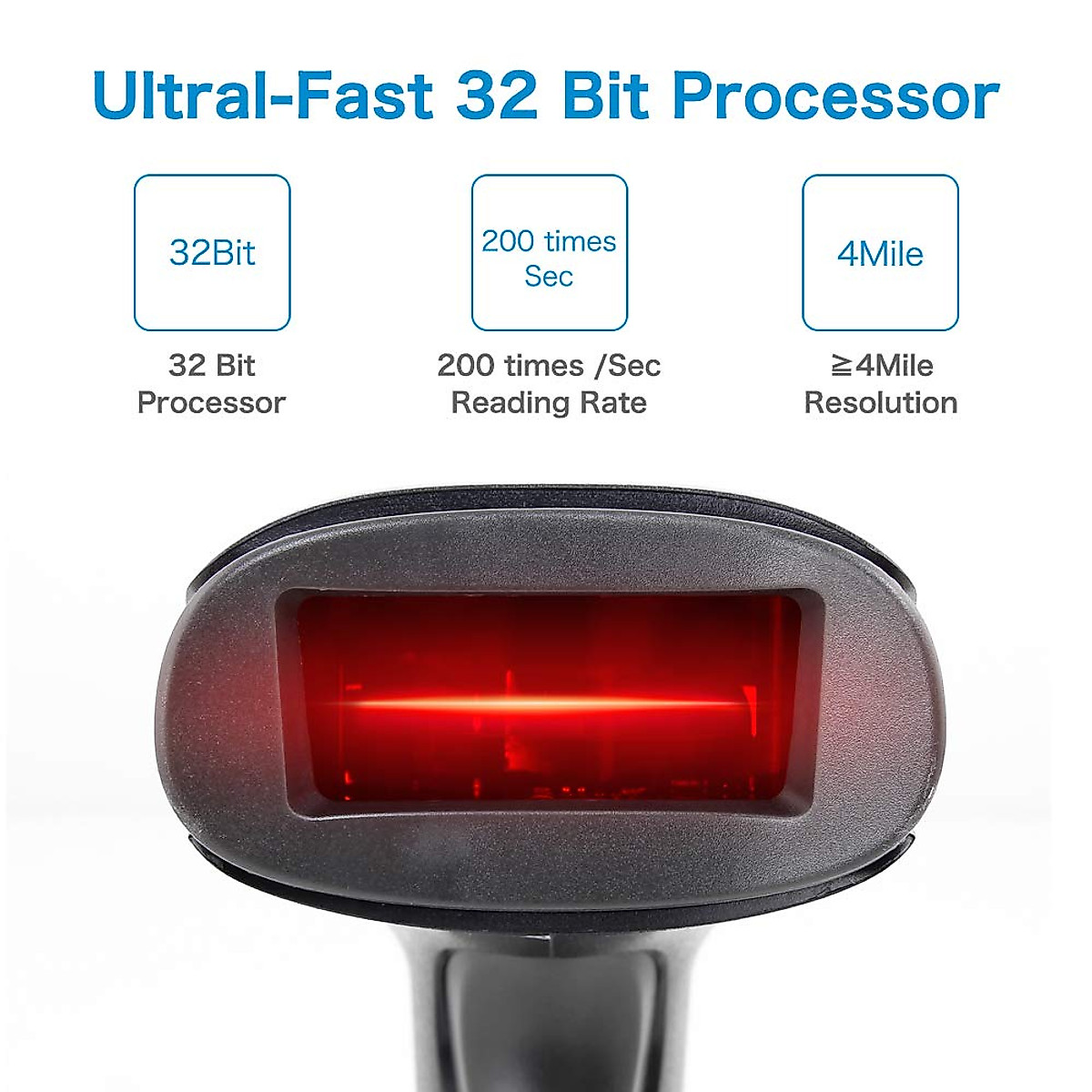 NETUM Barcode Scanner USB 2.0 Wired Handheld 1D Laser Bar Code Reader Scanner for POS Mobile Payment PC Laptop and Computer Windows Mac OS