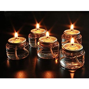 D'light Online HD8-90 Liquid Wax Disposable Clear 8 Hour Liquid Tealight Fuel Cell Oil Candle Cartridge Disposable Liquid Paraffin Smokeless Odorless | Clear Fuel Oil Shabbos Candles - Set of 90