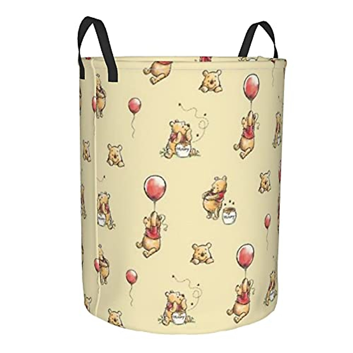 QHMY Laundry Hamper Laundry Baskets Laundry Bags Waterproof Foldable with Handles Large Round Storage Bags 38/62L Family/Kids/Bathroom/Bedroom/Dorm Black