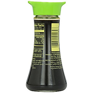 Yamasa Soy Sauce, Naturally Brewed Less Salt Low Sodium Preservative Free in Glass Dispenser, 5 fl oz (Pack of 1)