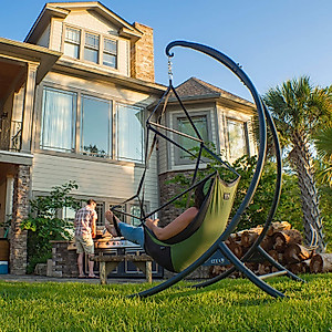 ENO SkyPod Hanging Chair Stand - Stand for 1 Person Backyard Hammock Chair Swing - Outdoor Patio Furniture for Backyard, Lawn, or Balcony - Charcoal