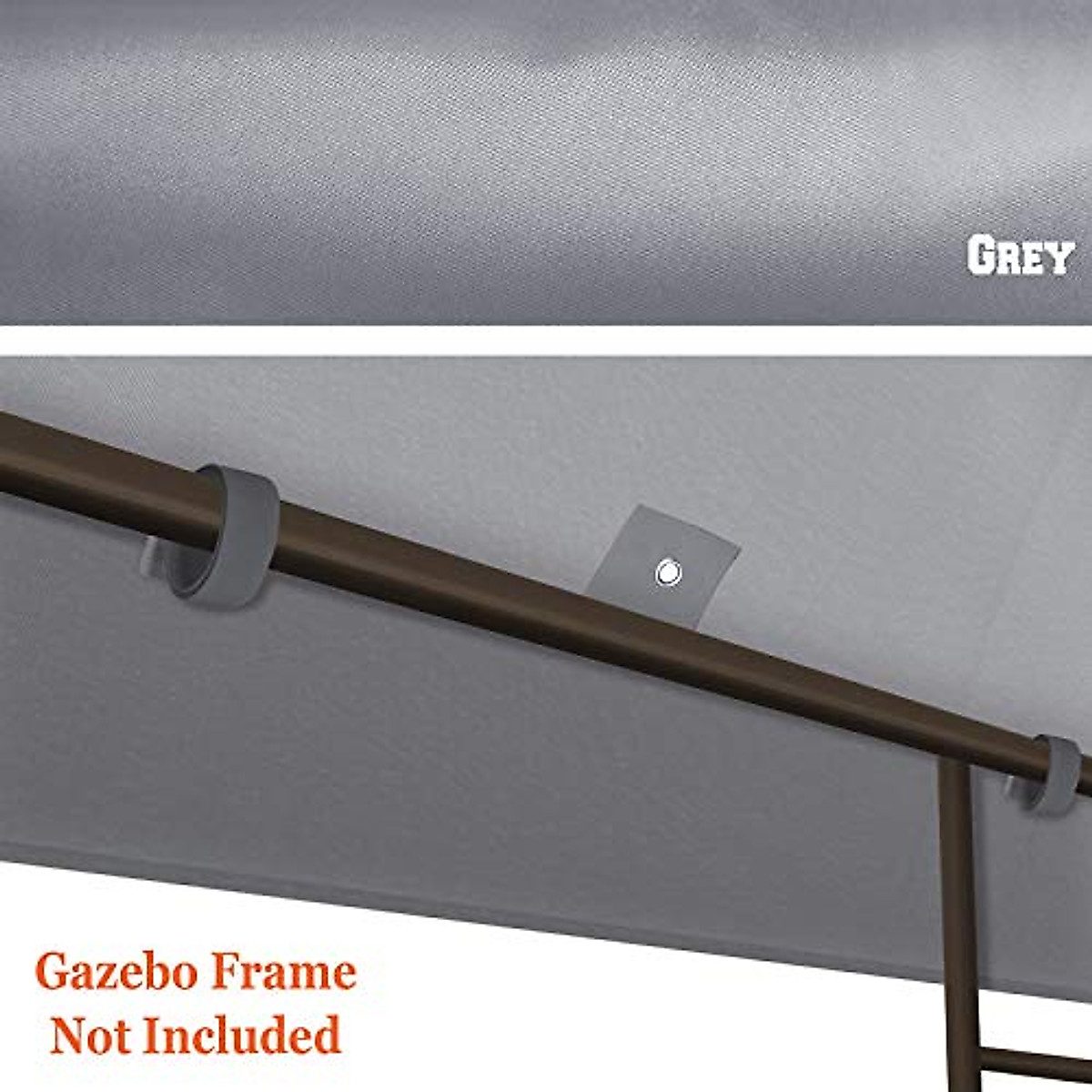 BenefitUSA G245-GREY Top Patio Pavilion Sunshade Polyester Single Tier Replacement Gazebo Canopy Cover, 10" L x 10" H, Grey