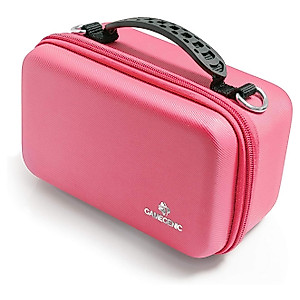 Game Shell 250+ | Portable Case for Board Games and Card Games | Holds Up to 250 Double-Sleeved Cards | Accessories Compartment Holds Tokens and Dice | Pink Color | Made by Gamegenic