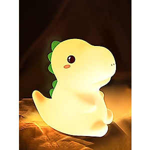 Dimanito Cute Kids Night Light Night Lamp Night Lights for Kids Bedroom Toddler Baby Portable Silicone Battery Led Nightlight Nursery (Dinosaur)