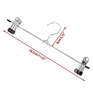 Beerty Stainless Steel Pants Skirt Hangers Clothes Hanger Rack with 2 Adjustable Stand Clips for Home Closet Storage Space Saving