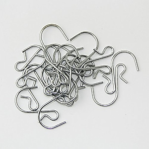 YiwerDer 20-Pack Polished Metal Steel Clip Type Hanging Hooks, Holds up to 10 lbs (Small Size)