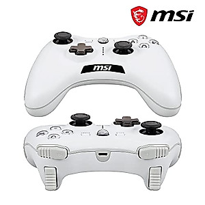 MSI FORCE GC20 V2 WHITE Wired PC Gamepad Controller - Interchangeable D-Pad Covers, Dual Vibration Motors, USB 2.0 - Wired