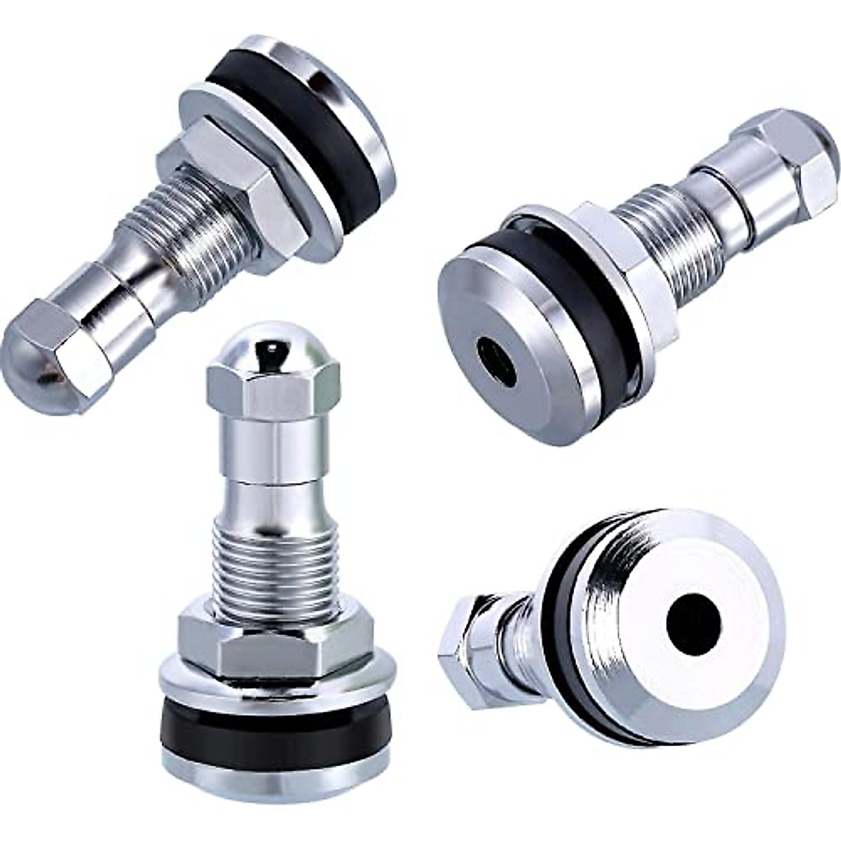 Veteran Tire and Rubber TR-416-S 1" Outer Mount Metal Valve Stem (4 Pack)