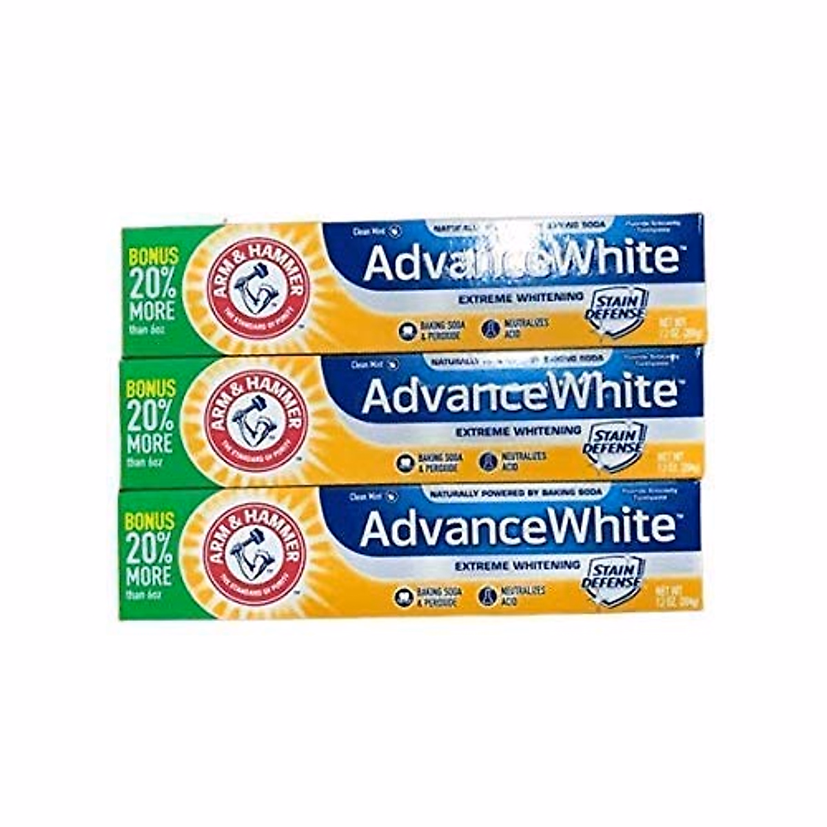 Arm And Hammer Advance White Tube, 3 Count