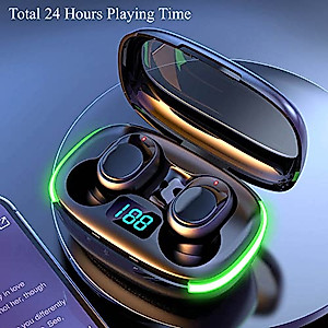 Luisport Bluetooth Headphones Wireless Earphones Bluetooth Earbuds Wireless Earbuds Bluetooth Earphones Wireless Earphones (S7-Black)