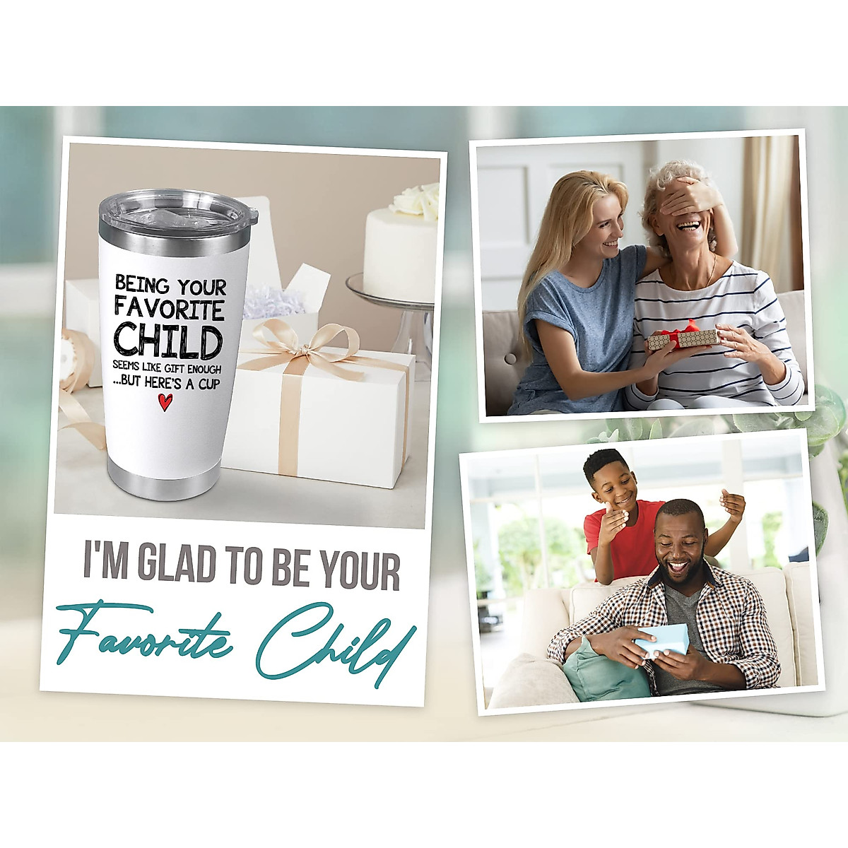 Father's Day Gifts For Dad, Mother's Day For Mom, Grandpa, Grandma Birthday, Christmas, Mothers Day, Father's Day Gifts, New Father Gifts For Men, New Mom Gift For Women, 20 Oz Stainless Steel Tumbler