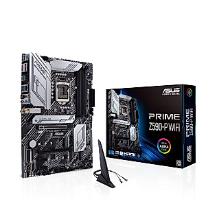 ASUS Prime Z590-P WiFi LGA 1200 (Intel 11th/10th Gen) ATX motherboard (PCIe 4.0, 10+1 Power Stages 3X M.2 WiFi 6, 2.5Gb LAN, front panel USB 3.2 Gen 2 USB Type-C, Thunderbolt 4 support Aura Sync RGB)