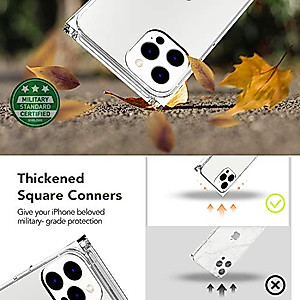 ANHONG Clear Square Case Compatible with iPhone 13 Pro 6.1 inch 2021, HD Clear Cover Enhanced Corners TPU Cushion, Shock-Absorption Soft TPU Case
