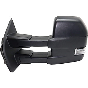 Kool Vue Power Heated Towing Mirrors for Ford F-150 2015-2018 Power Fold With Signal Light, Blind Spot Light, Memory & Puddle Lamp; Without Auto-Dimming Textured Pair
