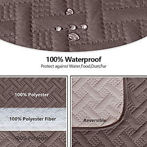 STONECREST Recliner Chair Cover Water Resistant, Reversible Washable Cover Stay in Place (Chocolate/Khaki, Recliner 34" T-Cushion Oversized)