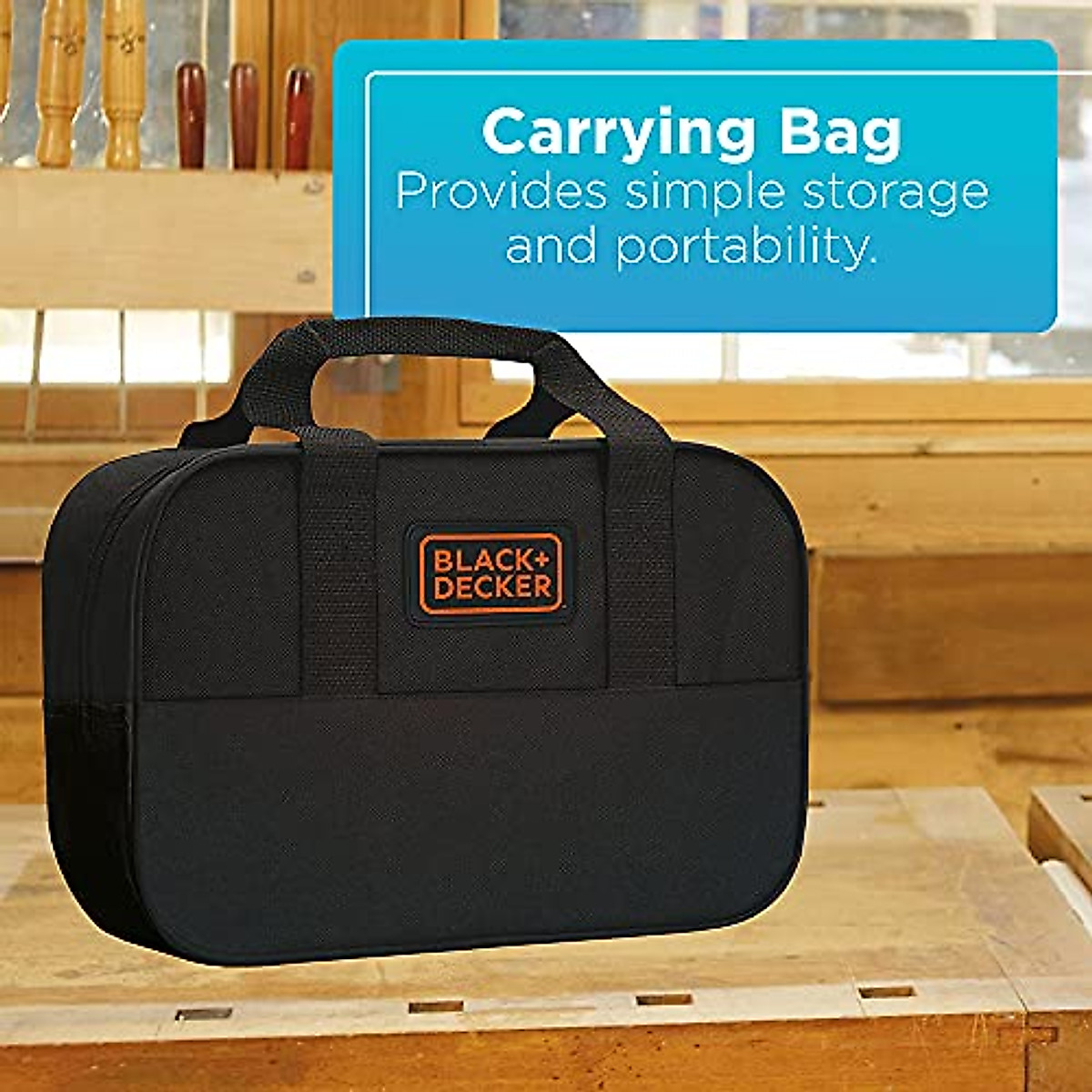 BLACK+DECKER 8V Drill & Home Tool Kit, 57 Piece (BDCD8PK)