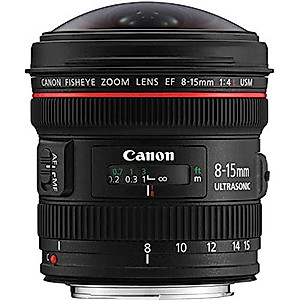 Canon EF 8-15mm f/4L Fisheye USM Ultra-Wide Zoom Lens for Canon EOS SLR Cameras