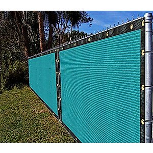 Ifenceview 6'x3' to 6'x50' Turquoise Green Shade Cloth Fence Privacy Screen Fence Cover Mesh Net for Construction Site Yard Driveway Garden Pergolas Gazebos Canopy Awning UV Protection (6' x 40')