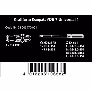 Wera Kraftform Insulated Screwdriver Set (7 Pieces) and KRAFTFORM MICRO-SET/12 SB 1 SCREWDRIVER SET