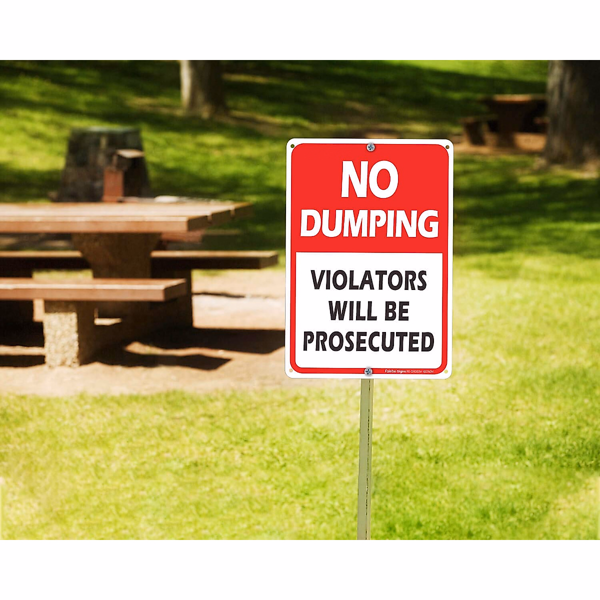 (2 Pack) No Dumping Sign, Violators Will Be Prosecuted Sign, 10" x 7" Rust Free .40 Aluminum, UV Protected, Weather Resistant, Waterproof, Durable Ink，Easy to Mount