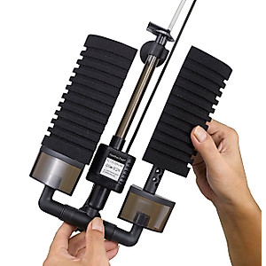 Carefree Fish Aquarium Filter with Water Pump 4 Sponges and 1 Bag of Filtered Ceramic Balls Fish Tank Quiet Filter for Salt Water and Fresh Water