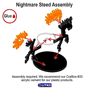 LITKO Character Mount | Nightmare Steed | Hell Horse | Demon | Fiendish Equines | Role-Playing Games |Compatible with Dungeons & Dragons and Pathfinder Games | (40mm Circular Base)