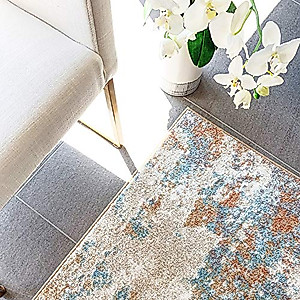 Maples Rugs Southwestern Stone Distressed Abstract Non Slip Runner Rug For Hallway Entry Way Floor Carpet [Made in USA], 2 x 6, Multi