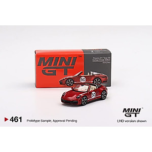True Scale Miniatures Model Car Compatible with Porsche 911 Targa 4S Cherry Red Limited Edition 1/64 Diecast Model Car MGT00461