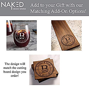 Personalized Wedding Anniversary Cutting Board, Handmade in The USA by Naked Wood Works Sizes from small to Very large! Makes for a Great Christmas Gift - Wedding Gift - Anniversary Gift