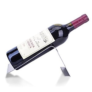 CdyBox Stainless Steel Wine Rack Single Wine Bottle Holder Rack Display (Silver)