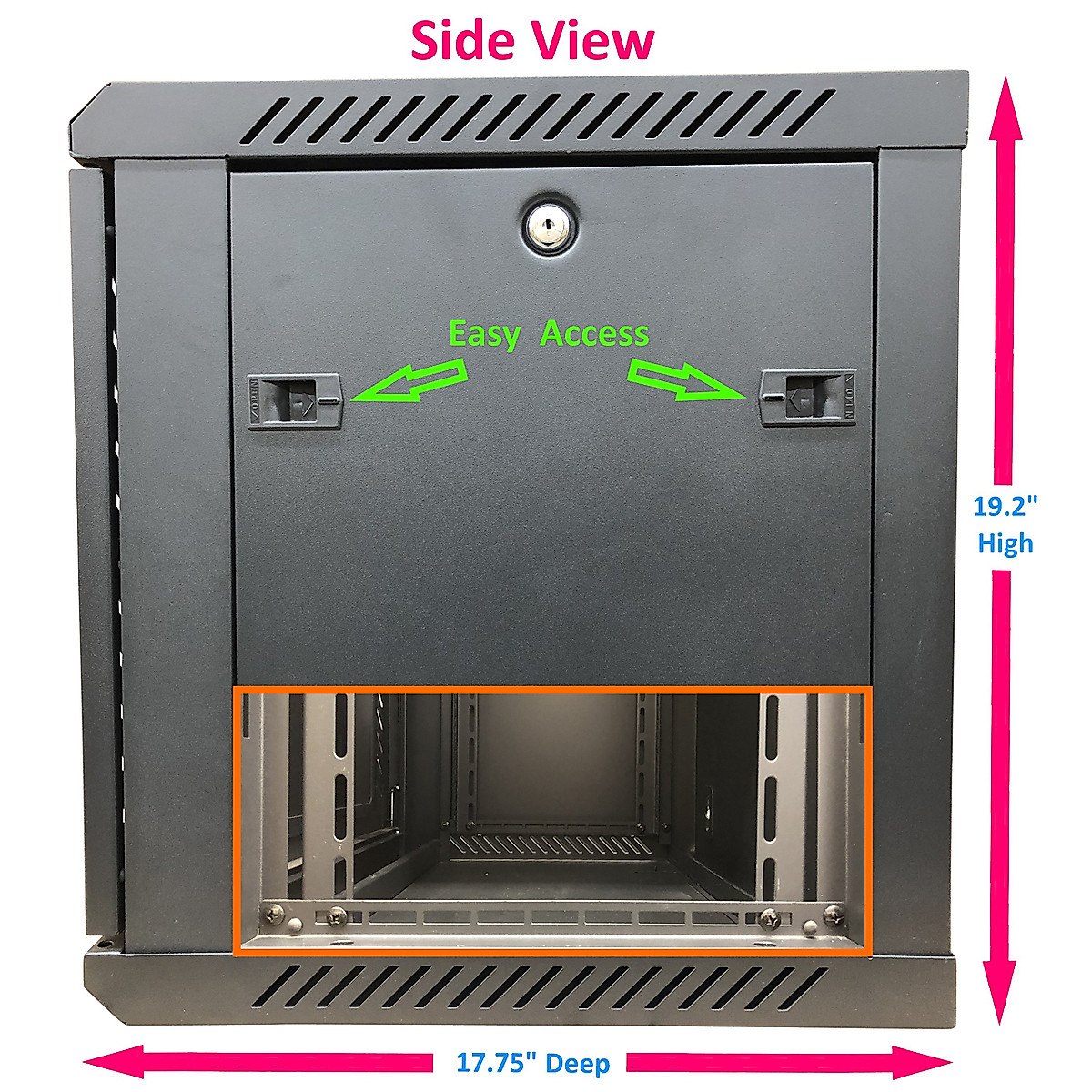 KENUCO 9U Wall Mount Rack Server Cabinet Data Network Enclosure 19-Inch Server Network Rack with Locking Glass Door 16-Inches Deep (Black 9U)