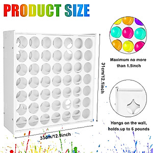 RUIYELE 2Pcs 49 Holes Paint Storage Organizer Rank Stand Wall Mounted Craft Paint Organizer Holder for Art Supplies Painting