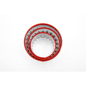 3Pcs Fluted Round Cookie Cutters 2" 2.6" 3", Heavy Duty Food-Grade Stainless Steel, Biscuit Cutter, Mini Cookie Cutters, Cookie Cutters for Baking, Unique Design with Protective Red Top PVC