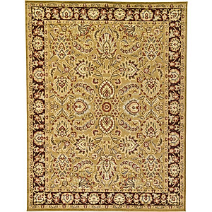 Unique Loom Voyage Collection Traditional Oriental Classic Intricate Border Design Area Rug, 9' 0" x 12' 0", Gold/Brown