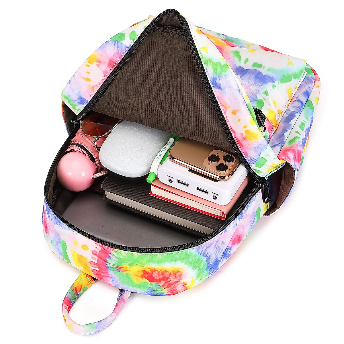 EZYCOK Girls Mini Backpack Kids Small Backpack with Purse Wallet Teens Travel Backpack Womens Casual School Bookbag (Tie-dye green )