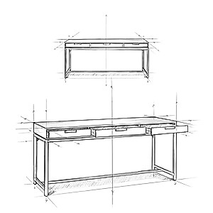 SIMPLIHOME Banting SOLID WOOD and Metal 72 inch Wide Home Office Desk, Writing Table, Workstation, Study Table Furniture in Walnut Brown with 2 Drawers