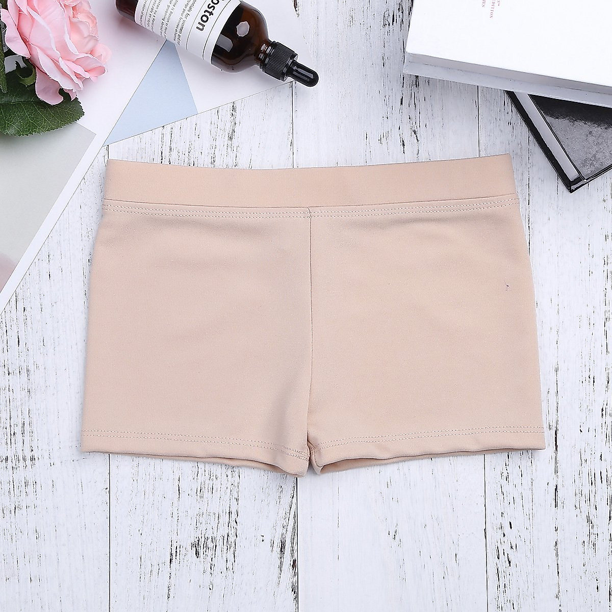 inlzdz Kids Girls Sports Elastics Booty Shorts Ballet Dance Gymnastic Yoga Cycling Running Hot Pants Nude 10