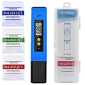 COMUSTER PENPH pH Pen,Digital Water Meter,pH Meter for Hydroponics Digital pH Test Pen 0.01 High Accuracy Pocket Size with 0-14 PH Measurement Range for Home Drinking,Swimming Pools and Aquariums,Blue