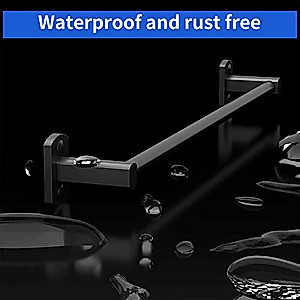 Dancrul Black Towel Bar, Hand Towel Rack for Bathroom Wall Mounted Towel Hanger, Kitchen Bath Towel Holder, Toilet Towel Rod, 16 Inch