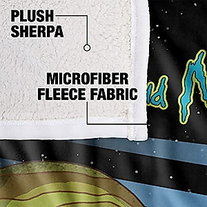 Rick and Morty Rick and Morty in Space Silky Touch Sherpa Back Super Soft Throw Blanket, Rick and Morty in Space
