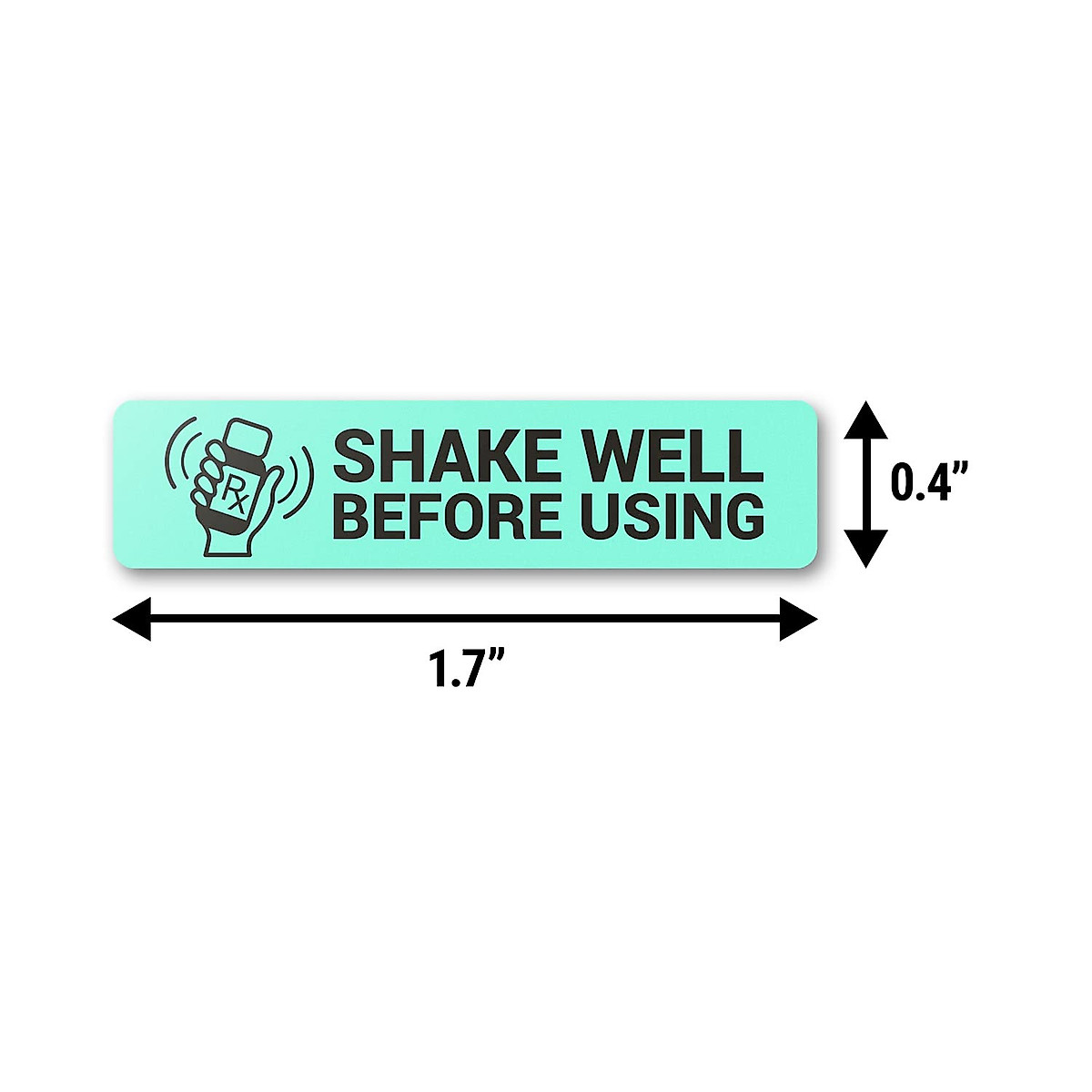 600 Shake Well Before Using Stickers, 0.4 x 1.7 Inch - Shake Well Before Label for Veterinary/Healthcare/Pharmacy/Medical Instruction Labels, Lt Blue - 2 Packs of 300 Medical Rx Labels