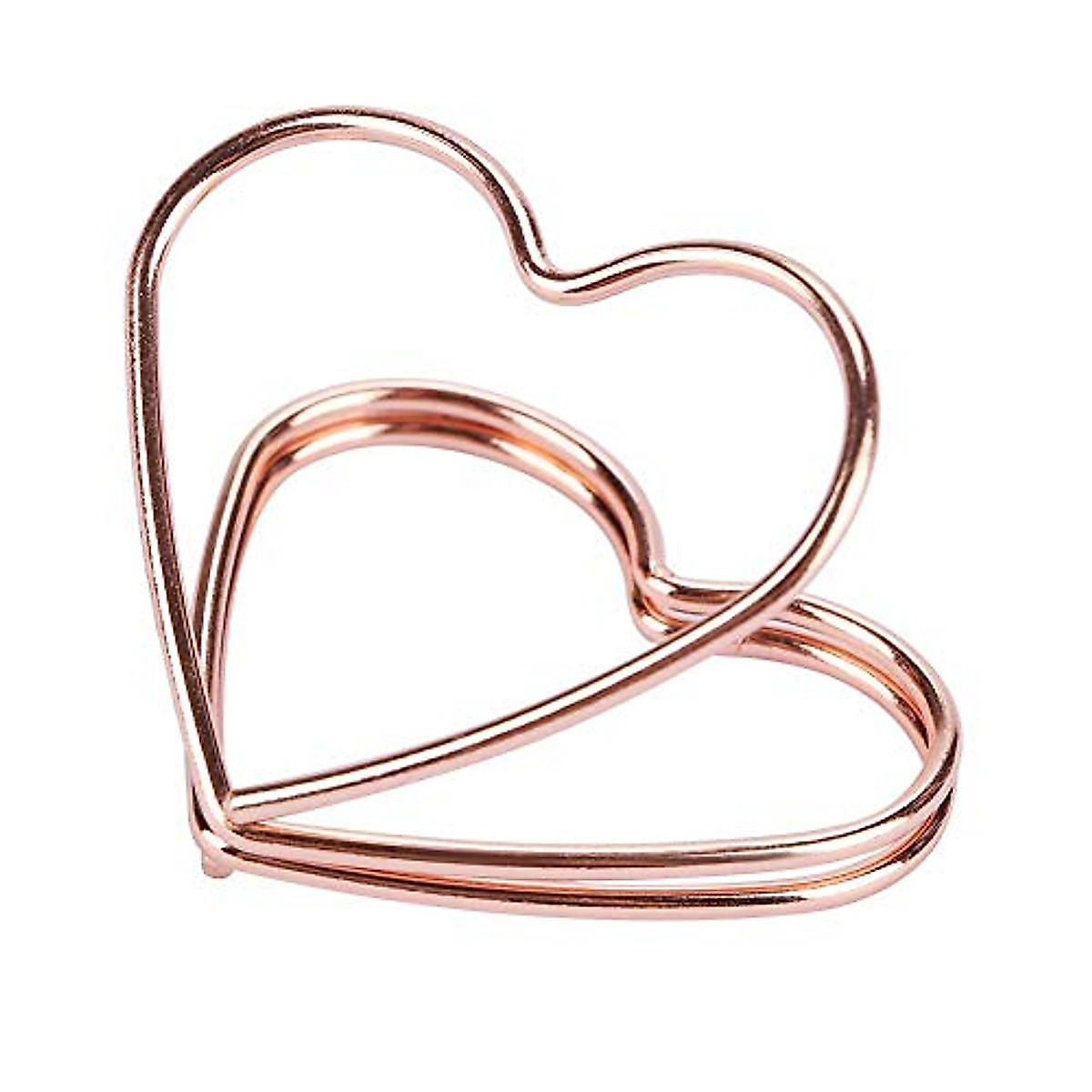 5pcs Paper Clips Rose Gold Color Metal Electroplating Heart Shape Page Marker Funny Bookmark Clip for Office Supplier School Student