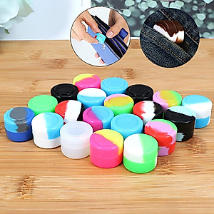 100 Pcs Silicone Wax Containers 3ML Multi Use Non Stick Wax Oil Storage Jars multicolour Food Grade