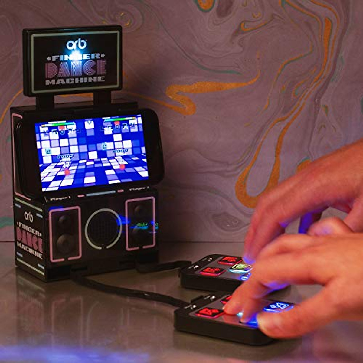 Thumbs Up Retro Games Console Arcade Finger Dance Mat Handheld Console Machine, Compatible with iPhone, Samsung and Other Smartphones