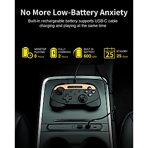 Jowua Multi-Device Wireless Controller Compatible for Tesla Model 3/Y/S/X/cybertruck Compatible for Switch, one controller set, SPECIAL PROGRAMMED and DESIGN FOR TESLA, Compatible for T (BLACK) [nintendo_switch,windows,ios,android]