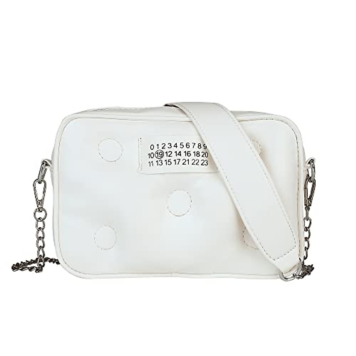 RongYue Puffer Bags for Women Small Casual PU Quilted Purses Crossbody Bags Shoulder Handbags with Chain Strap (White)